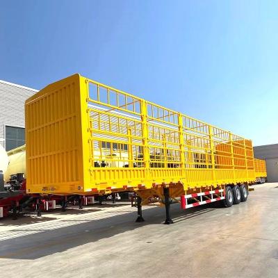 China 3 Axles 40 60 70tons Cargo Semi Trailer Side Wall Box Trailers with Customized Request for sale