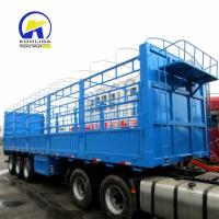 China 3 Axles Flatbed Cargo Stake Semi Truck Trailer Customized Request 315/80r22.5.12r22.5 for sale