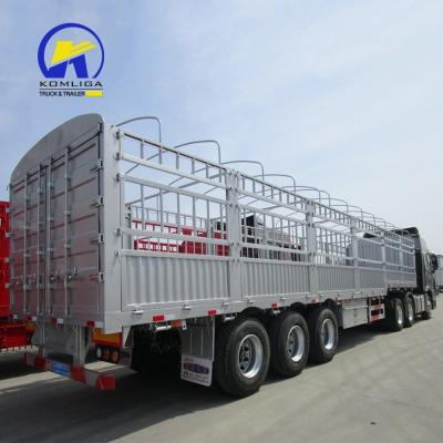 China 3axles 4 Axles 40FT 40 50 70 Tons Cargo Delivery Fence Box Trailer with Wabco Valve for sale
