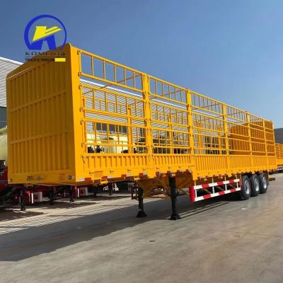China 3 Axle 40 50 70 Ton Animal Transport Cargo Fence Semi Trailer with ECE Certification for sale