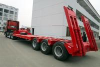 China 1820mm Tread 3 Axles 70 Ton Lowbed Semi Trailer for Heavy Equipment Transportation for sale