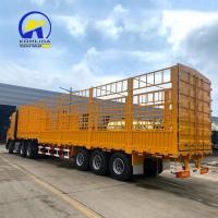 China Cross Arm Type 2017 2018 Sinotruck HOWO Flatbed Cargo Fence/Grid/Stake Semi Truck Trailer for sale