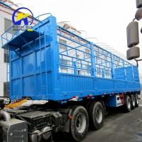 China 7000-8000mm Wheel Base Semi Drop Log Fence Van Box Cargo Trailer by Mechanical Suspension for sale