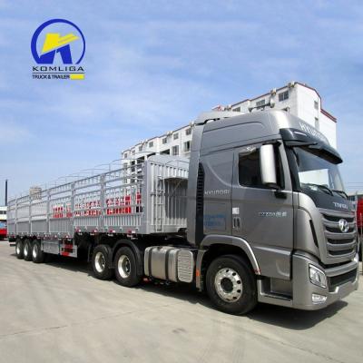 China 3 Axles 40 60 70 Ton Steel Semi-Trailer within Stake Bulk Fence Transport Trailer for sale