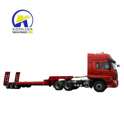 China Heavy Duty Lowbed Semi Trailer with Jost 2.0 or 3.5 Inch King Pin and 12.00r20 Tires for sale