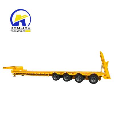 China 100 Ton Low Bed Semi Trailer for Heavy Equipment Load Capacity 80T and Tire 15/80/22.5 for sale