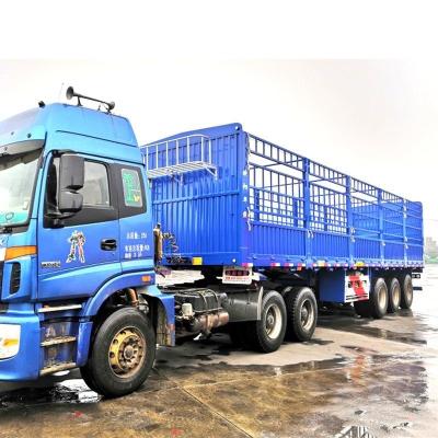 China Jost Two Speed Spport Leg 3 Axles 4 Axles Fence Semi Trailer for Cargo Transportation for sale