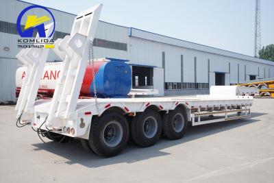 China 50t 60t 13m Gooseneck 50tons 60tons Lowbed Semi Trailer for Techinical Spare Parts Support for sale