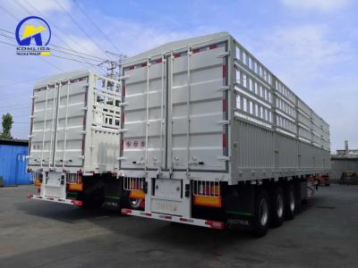 China Flatbed Heavy Duty 3 Axles Fence Cargo Semi Trailer with One Piece 1m *0.5m*0.5m Tool Box for sale
