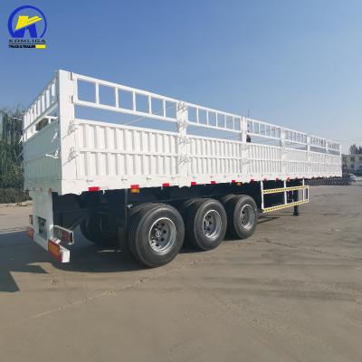 China Customized 3 Axles 60tons Heavy Duty Cargo Fence Semi Trailer with Customized Request for sale