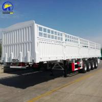 China 3axle 4axle Heavy Duty Side Wall Fence Cargo Semi Truck Trailer Mechanical Suspension for sale