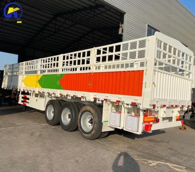 China High Side Fence Semi Truck Trailer in Good with Wabco Valve and 7000-8000mm Wheel Base for sale
