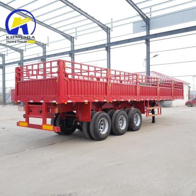 China Stake Fence Semi Truck Trailer with 7000-8000mm Wheel Base and Mechanical Suspension for sale