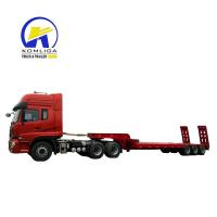 China 3 Axles Heavy Duty Flatbed Lowboy Trailer for Heavy-duty Long-distance Transportation for sale