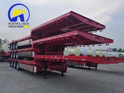 China 40-60tons 2-3axles Excavator Truck Semi Lowboy Low Bed Semi Trailer for and Transport for sale