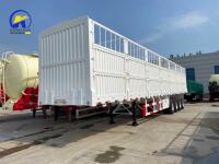 China Wabco Valve 4axle White Fence Trailer for Animal Transport Side Wall Semi Trailer for sale
