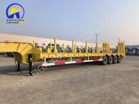 China 60 80 100 Tons Lowboy Semi Trailer with 7000-8000mm Wheel Base and 15/80/22.5 Tires for sale