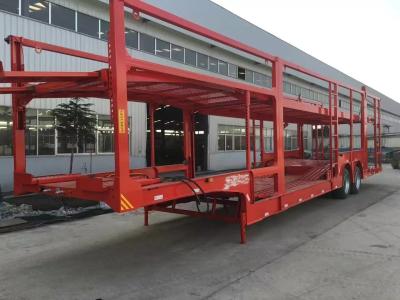 China Central Asia 12 Tire Double Deck Car Transporter Trailer with 2 Spare Tire Carriers for sale