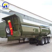 China 50T Load Capacity 3-Axle Farm U Shape Dump 40 Cubic Meter Tipper Trailer Tread 1820mm for sale
