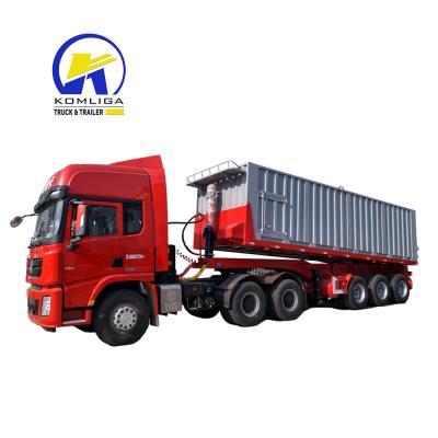 China Self-dumping 35ton Hydraulic Dump 40FT Container Tipper Trailer for Container Transfer for sale
