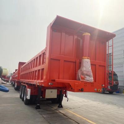 China Sinotruck 3 Axle 40ton Heavy Duty Mining Galvanized Dump Tipper Semi Truck Trailer for sale