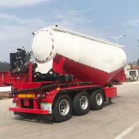 China Flatbed 45cbm Cement Bulker Cement Tanker Semi Trailer with Jost Two-Speed Landing Gear for sale