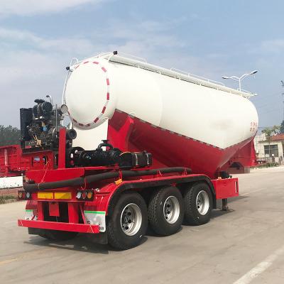 China Flatbed 45cbm Cement Bulker Cement Tanker Semi Trailer with Jost Two-Speed Landing Gear for sale