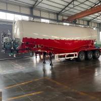 China Steel Flatbed 3 Axles 12 Wheel 28-60 Ton Bulk Cement Trailer for Heavy Load Transport for sale