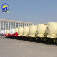 China 2 Pieces ABS Optional 3 Axles Bulk Cement Tanker Semi Trailer with Spare Tire Carrier for sale