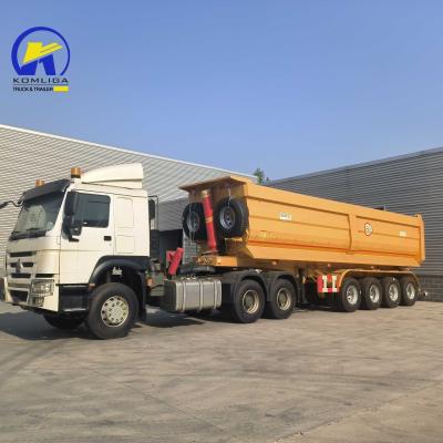 China 4axle U Shape Hydraulic Cylinder Dump Semi Trailer with Jost 2.0 or 3.5 Inch King Pin for sale