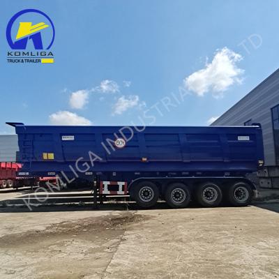 China Fuwa/BPW Axles Flatbed Semi Trailer for Heavy Duty 40cbm 45cbm Tipper Dump Trailer for sale