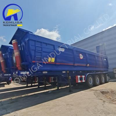 China Jost 2.0 or 3.5 Inch King Pin 3 Axle 35cbm Hydraulic Dump Truck Tipping Semi Trailer for sale