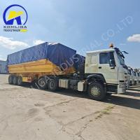 China Steel Tread 1820mm U Shape Rear Hydraulic Dump Truck Tipping Semi Trailer 35cbm 3 Axles for sale