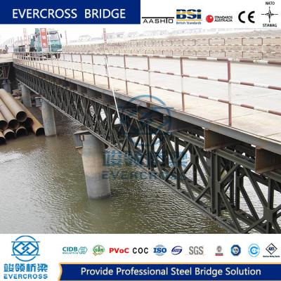 China HD200 Steel Bailey Bridge Double Rows Single Layer DSR 30-200ft Span 100-Ton Capacity for sale