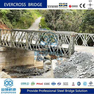 China Custom Steel Bailey Bridge CB200 Type Double Truss Single Storey 30-200ft Span Heavy Load Capacity for sale