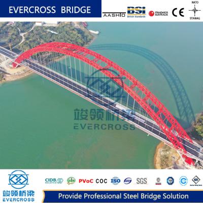 China Large Span Steel Arch Bridge with 10-300M Capacity, Truss Design for Highway & Road Applications for sale