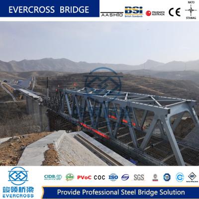 China Bailey Steel Truss Bridge Single Lane 10-300m Span Customizable for Ferry Assembly with 60T Loading Capacity for sale