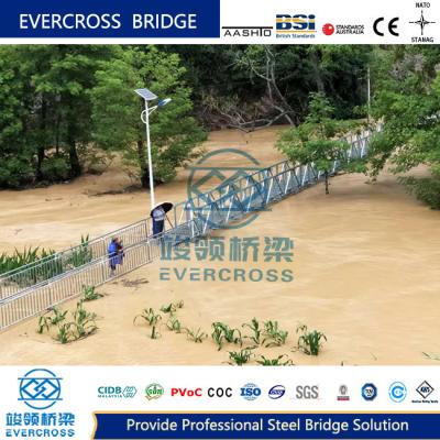 China PB100 Modular Steel Footbridge - 120kg Panel Weight, 2m Length, 3kN/m² Loading Capacity for Pedestrian Bridges for sale