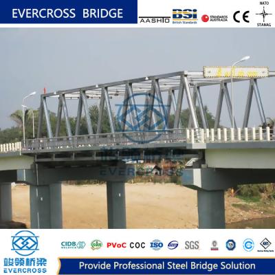 China Double Lane Steel Truss Bridge with 10-300m Span Capacity and AASHTO HL93 Loading Standards for sale