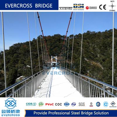China Steel Cable Suspension Pedestrian Bridge - 1000m+ Span Capacity with AASHTO HL93 Loading Standards for Industrial Applications for sale