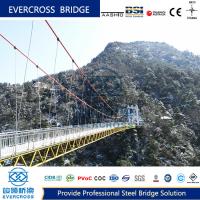 China Steel Cable Suspension Bridge with 300M Span Capacity | AASHTO HL93 & NATO MLC110 Loading Standards for sale
