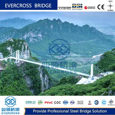 China CNAS Certified Steel Cable Suspension Bridge with 1000m+ Span Capacity and 100T Loading for Highway Crossings for sale