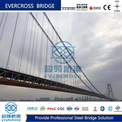 China Painted Cable Suspension Prefabricated Steel Bridge with 10-300M Spans and MLC110 Loading Capacity for sale