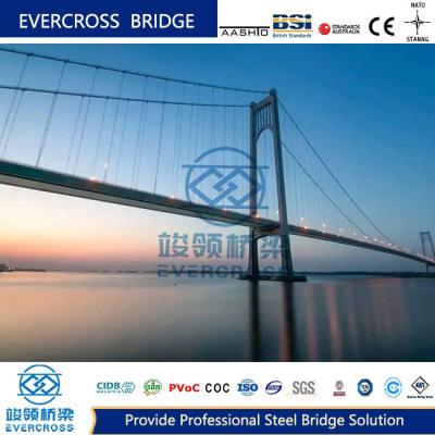 China Steel Cable Suspension Bridge with 1000m+ Span Capacity | Three-Span Design for Seismic Resistance & Heavy Loads for sale
