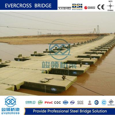 China Footwalk Floating Pontoon Bridge - Custom Portable Steel Structure with 75-100 Year Lifespan and 10-300M Spans for sale