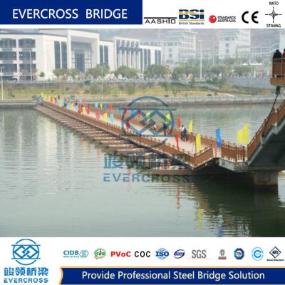 China OEM Portable Steel Floating Pontoon Bridge for Pedestrian Use - 10M to 300M Spans, AASHTO HL93 Standards for sale