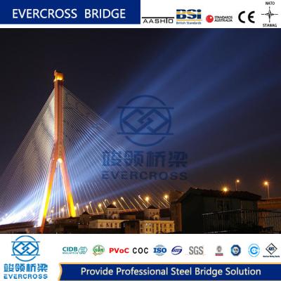 China Customized Steel Cable Suspension Bridge with Hot-Dip Galvanized Surface - 10m to 300m Spans, AASHTO HL93 Loading for sale