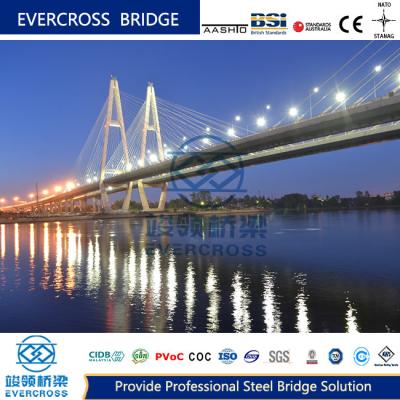 China Cable-Stayed Bridge Engineering Solutions: 10-300m Spans with S355JR Steel & MLC110 Loading Capacity for sale
