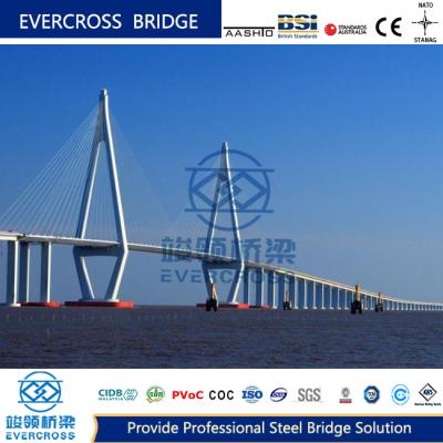 China Customized Steel Cable-Stayed Bridge with 10-300m Spans and High Torsional Stiffness for Highway & Railway Applications for sale