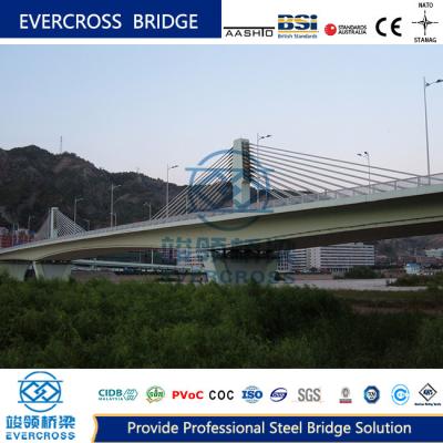 China Rigid Frame Cable Stayed Steel Bridge with 10-300M Spans and AASHTO HL93 Loading Capacity for sale